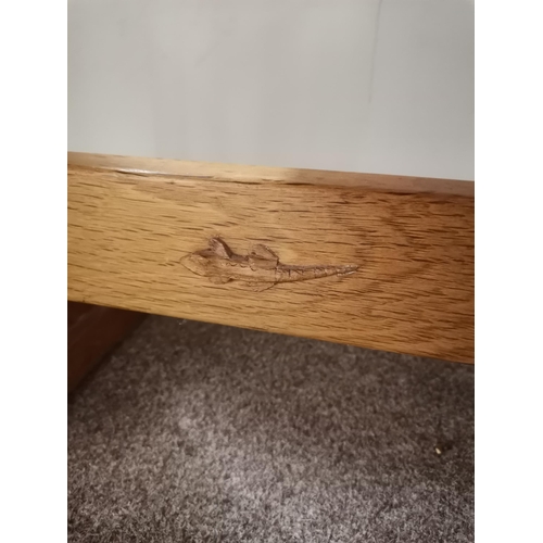 Derek Slater, a Lizardman oak table, the rounded rectangular top raised ...