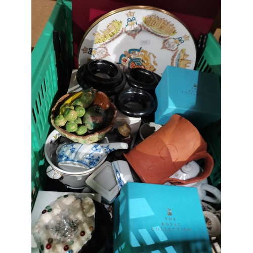 x5 boxes misc. collectable items incl Jasper Conran Waterford crystal ...
