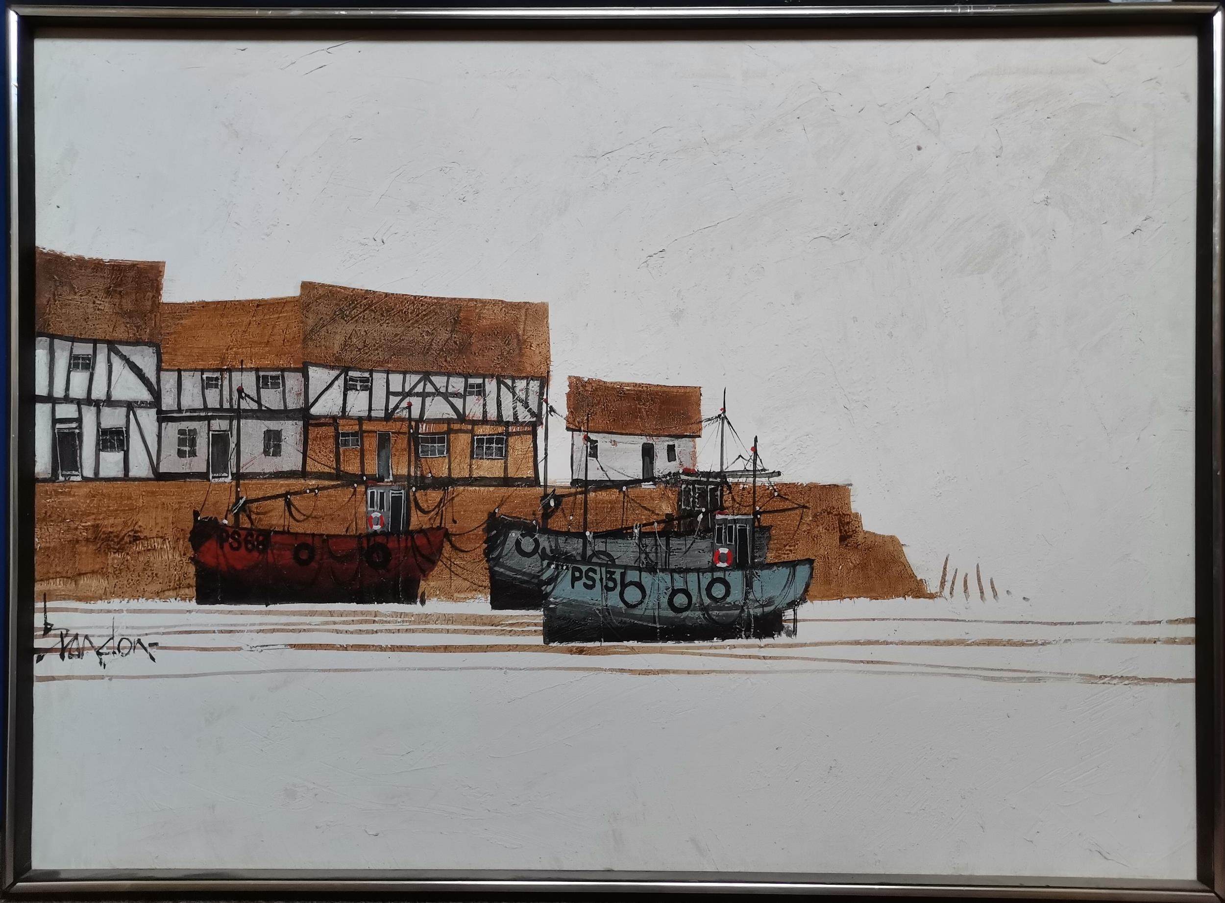 Brandon Cross (British, 20th Century), A pair of contemporary harbour ...