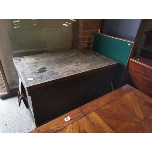 A pine Antique joiners/ craftsman box with a good collection of vintage ...