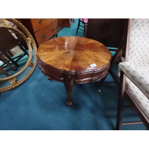 Walnut and Mahogany coffee table 66cm diameter