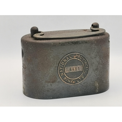 Banking interest: two brass building plaques, 'THE UNION OF LONDON ...