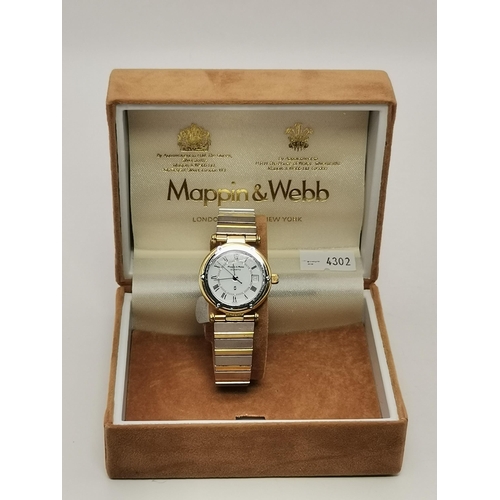A lady's quartz bi-metal bracelet strap watch, c.1980s, the white ...