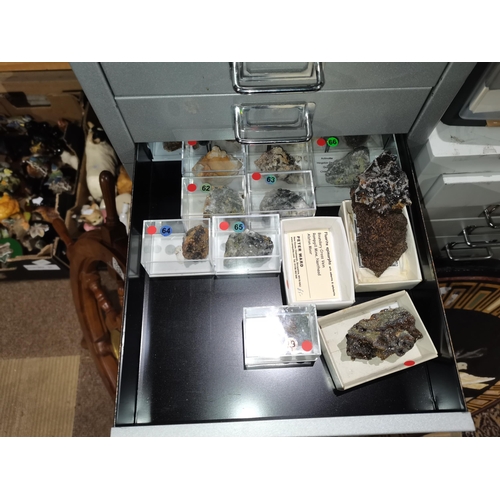 Collection of Mineral specimens in 3 metal filing drawers, many ...