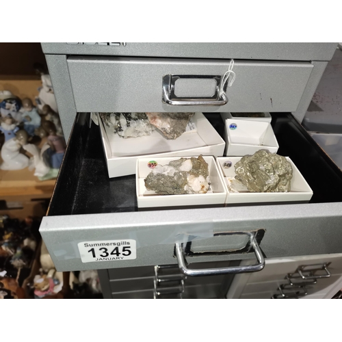 Collection of Mineral specimens in 3 metal filing drawers, many ...