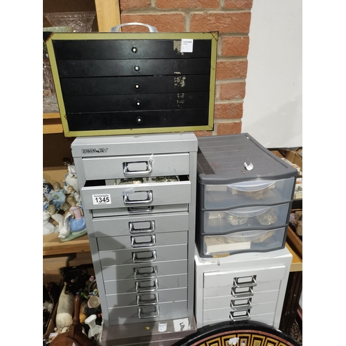 Collection of Mineral specimens in 3 metal filing drawers, many ...