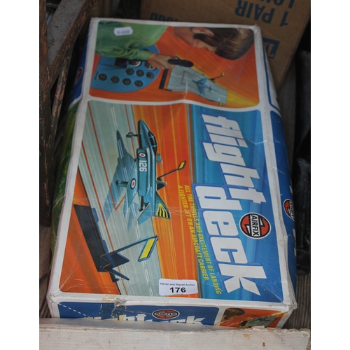 A vintage Airfix model "Flight Deck" game in original box and a child's ...