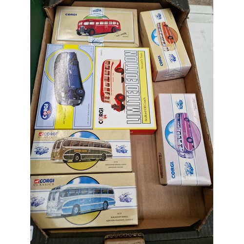 7 Corgi limited edition buses (all boxed with certificates) including 4 ...