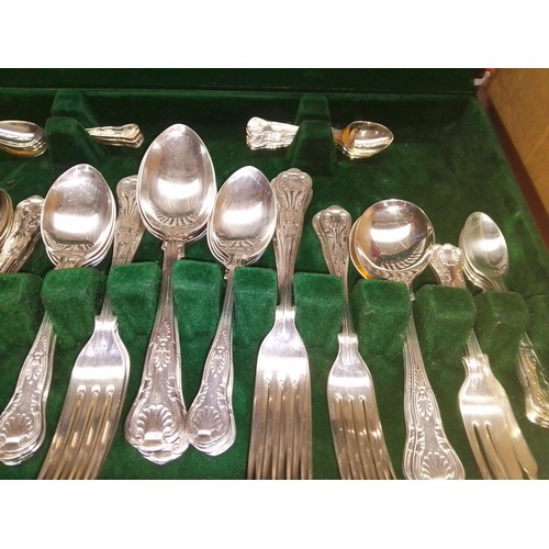 A canteen of Newbridge Kings pattern silver plated cutlery together ...
