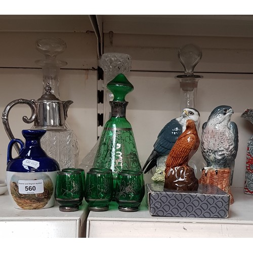 3 Beswick whisky decanters in the form of birds including Merlin and ...