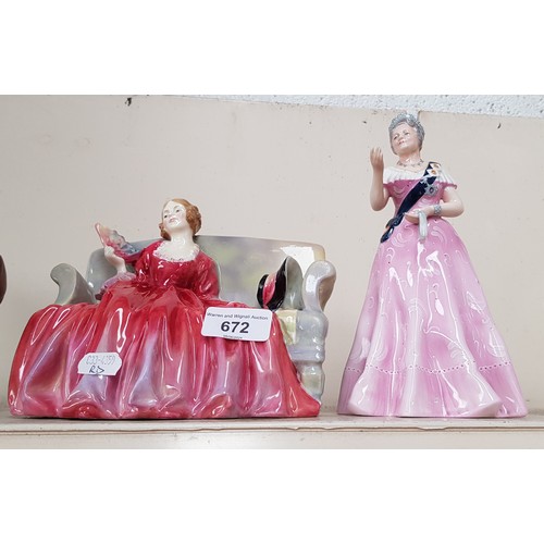 2 Royal Doulton figures - HM Queen Elizabeth the Queen Mother HN2882 ...