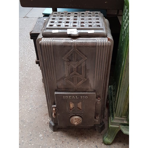 An early 20th century 'Ideal 150' enamelled stove.