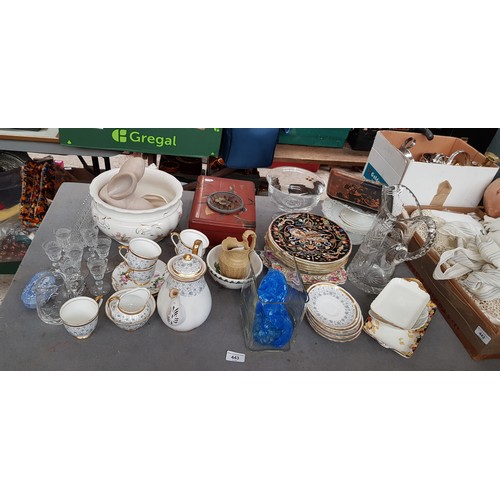 A mixed lot to include glassware, china, Denby ware rabbit, collectors ...