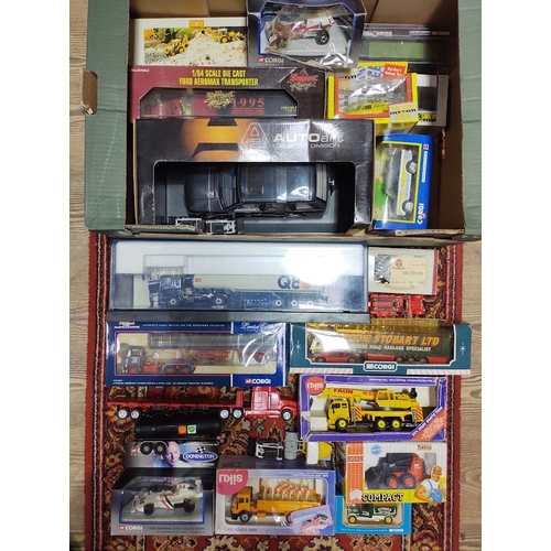 A box of assorted diecast vehicles to include Corgi, Siku & Matchbox ...