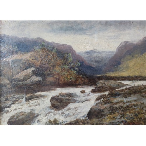 Benjamin Williams Leader (British, 1831-1923), oil on board, mountain ...