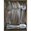 A matched set of silver flat ware comprising six large forks, twelve ...