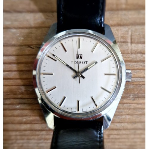 A stainless steel Tissot wristwatch with box.