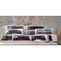 12 model trains on wooden plinths (boxed) including Britannia, Mallard ...