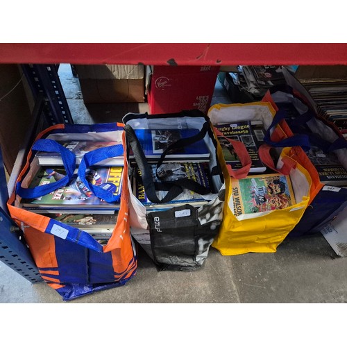 Four bags of Rugby League books including Rothmans Yearbooks, many of ...