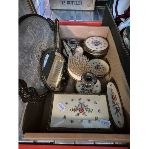 A vintage dressing table set by Regent of London.