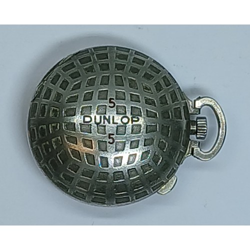 A novelty square mesh silver plated golf ball pocket watch, the outer ...