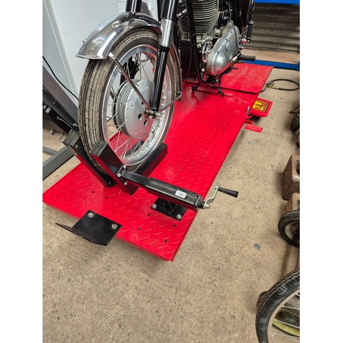 A Clarke Strong Arm hydraulic motorcycle lift model CML3 Air