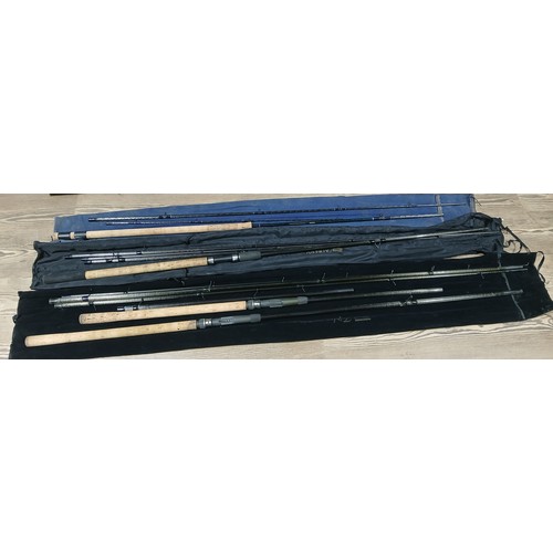 A group of three Shakespeare graphite fishing rods comprising a six ...