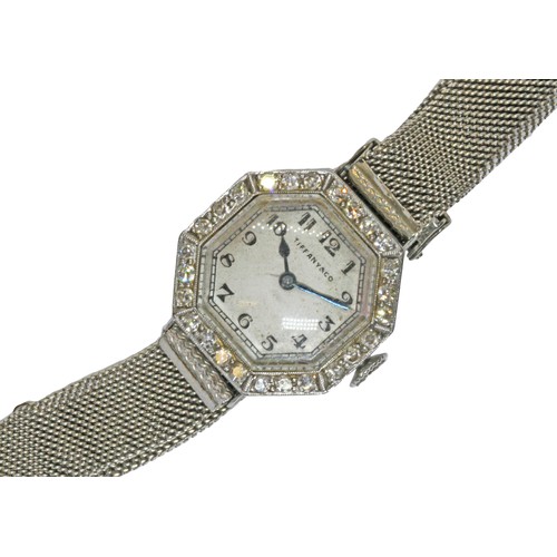 PATEK PHILIPPE FOR TIFFANY & CO, A ladies Art Deco style diamond set ...