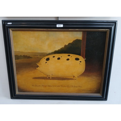 Martin E. Wiscombe, 'Naiive Animal Collection', framed picture of a pig ...