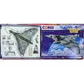 A boxed Corgi Avro Vulcan B2 XH558 1:72 die cast model aircraft.