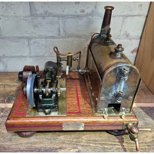 A Stuart Models steam engine converted to electric, mounted on wooden ...