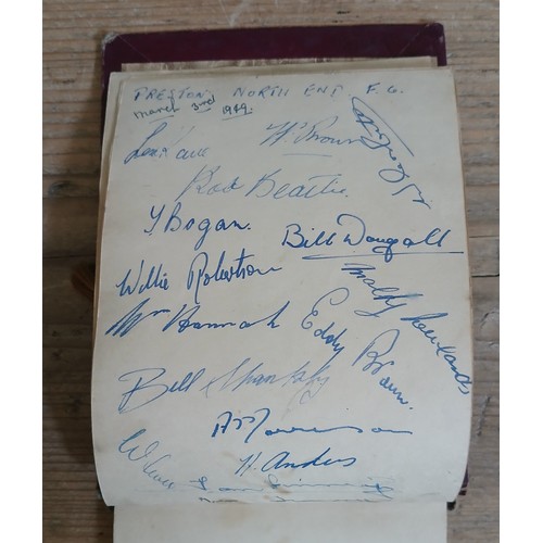 An autograph album containing Preston North End 1948/49, including Bill ...