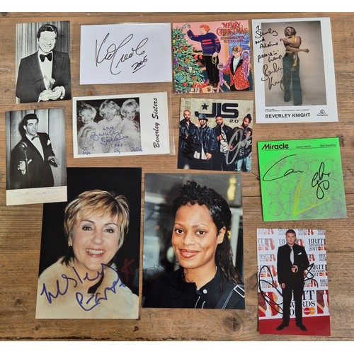 A group of assorted musician autographs to include Plan B, Beverley ...