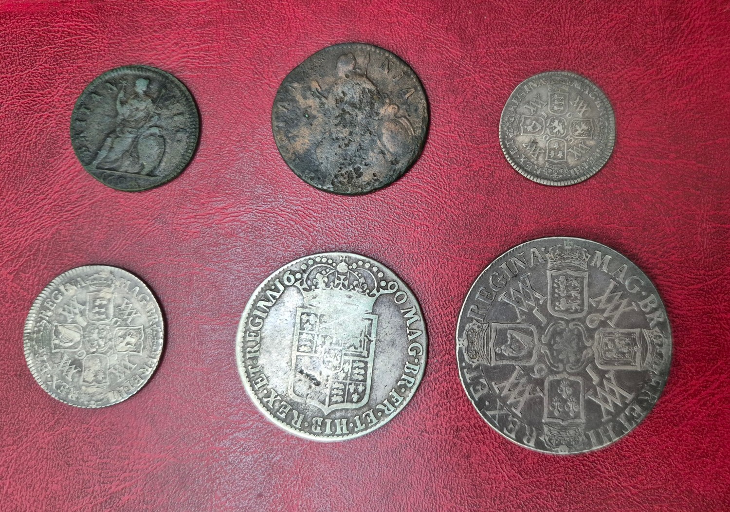 William & Mary (1689-1694), A group of coins comprising of a 1691 crown ...