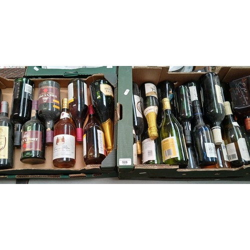 Four boxes of assorted wine.