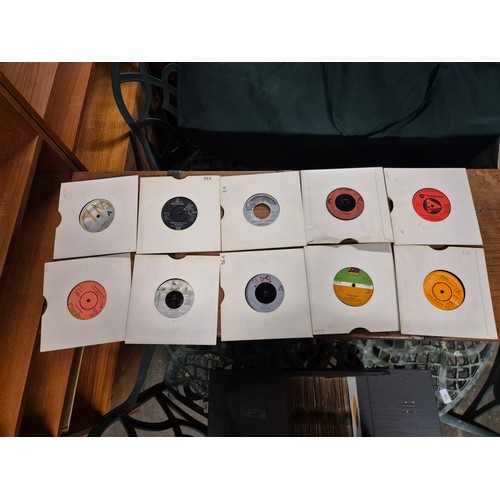 A Prinz stacking music system, with cabinet, various LPs, singles and 2 ...