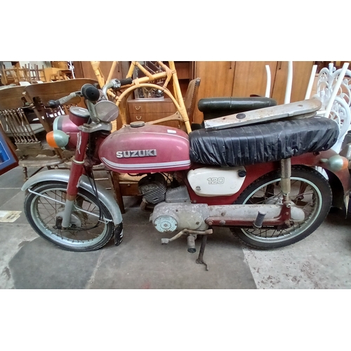 A 1974 Suzuki 120 motorcycle AF