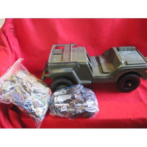 Hasbro jeep plus Action Man accessories and vintage clothes