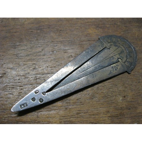 A sterling silver bookmark hallmarked for London 1884 by Arthur Fenwick
