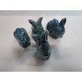 A full set of Poole Pottery Dolphin blue rabbits including the harder ...