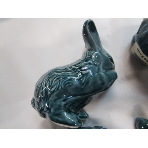 A full set of Poole Pottery Dolphin blue rabbits including the harder ...