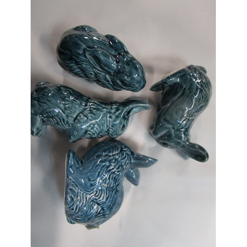 A full set of Poole Pottery Dolphin blue rabbits including the harder ...