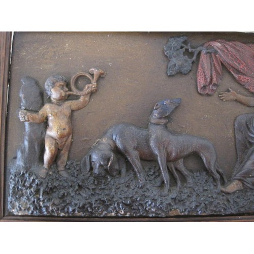 A framed Georgian Plaster Relief Scene in Classical Style