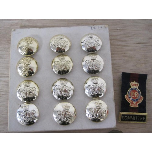 A selection of uniform brass buttons for the Royal Horse Guards and the ...