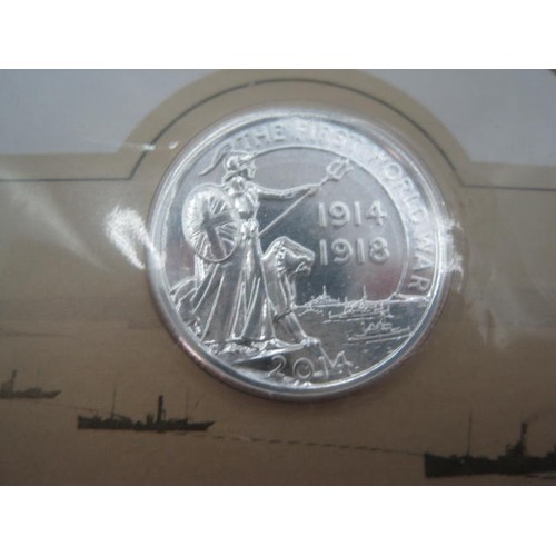 A Royal Mint £20 coin in .999 fine silver, 'Outbreak', to commemorate ...