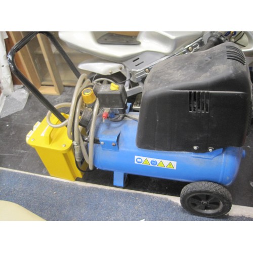 A Shamal wheeled air compressor with heavy duty 240/120V transformer ...