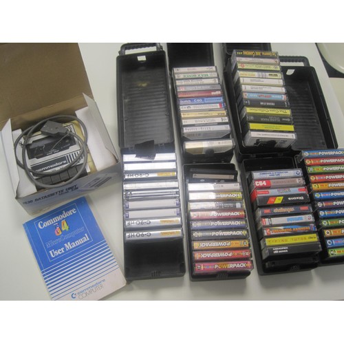 A Commodore 64 cassette drive in box, plus a quantity of Commodore 64 ...