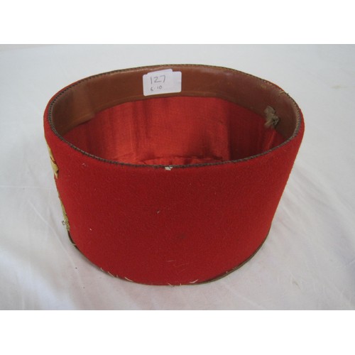 A 19th/20th century red felt Military pill box cap with a Polish ...