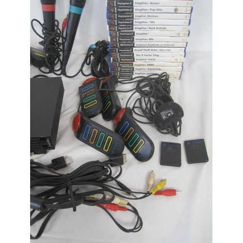 Playstation 2 console with accessories and sixteen PS2 games (includes ...
