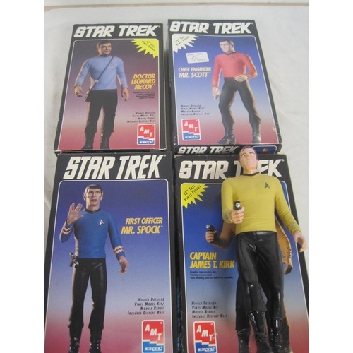 Four Ertl Star Trek figures including the big four Kirk, Spock, McCoy ...